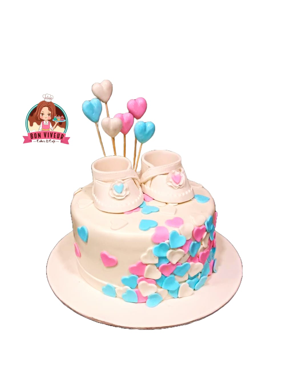 Baby Shower Hearts Cake – Bonviveur
